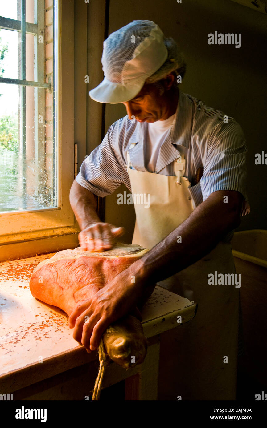 Ham of Modena Ham factory worker Italian ham factory by Nini Gianfranco ...