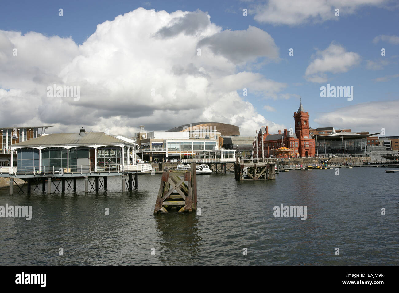 City of Cardiff, South Wales. Cardiff Bay waterfront development and ...