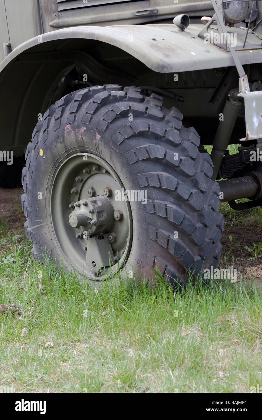 military truck front wheel Stock Photo - Alamy