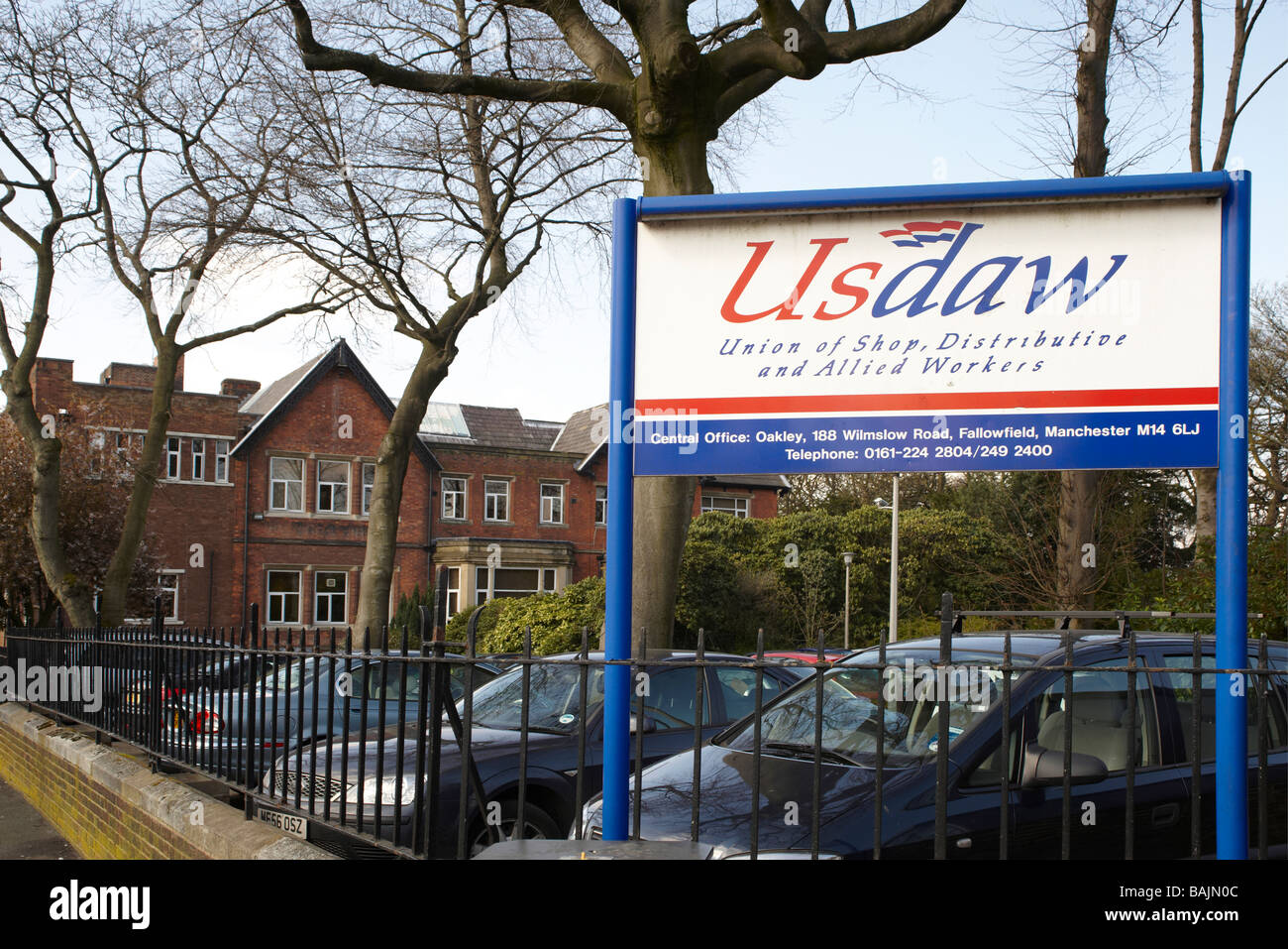 USDAW union sign offices Stock Photo - Alamy