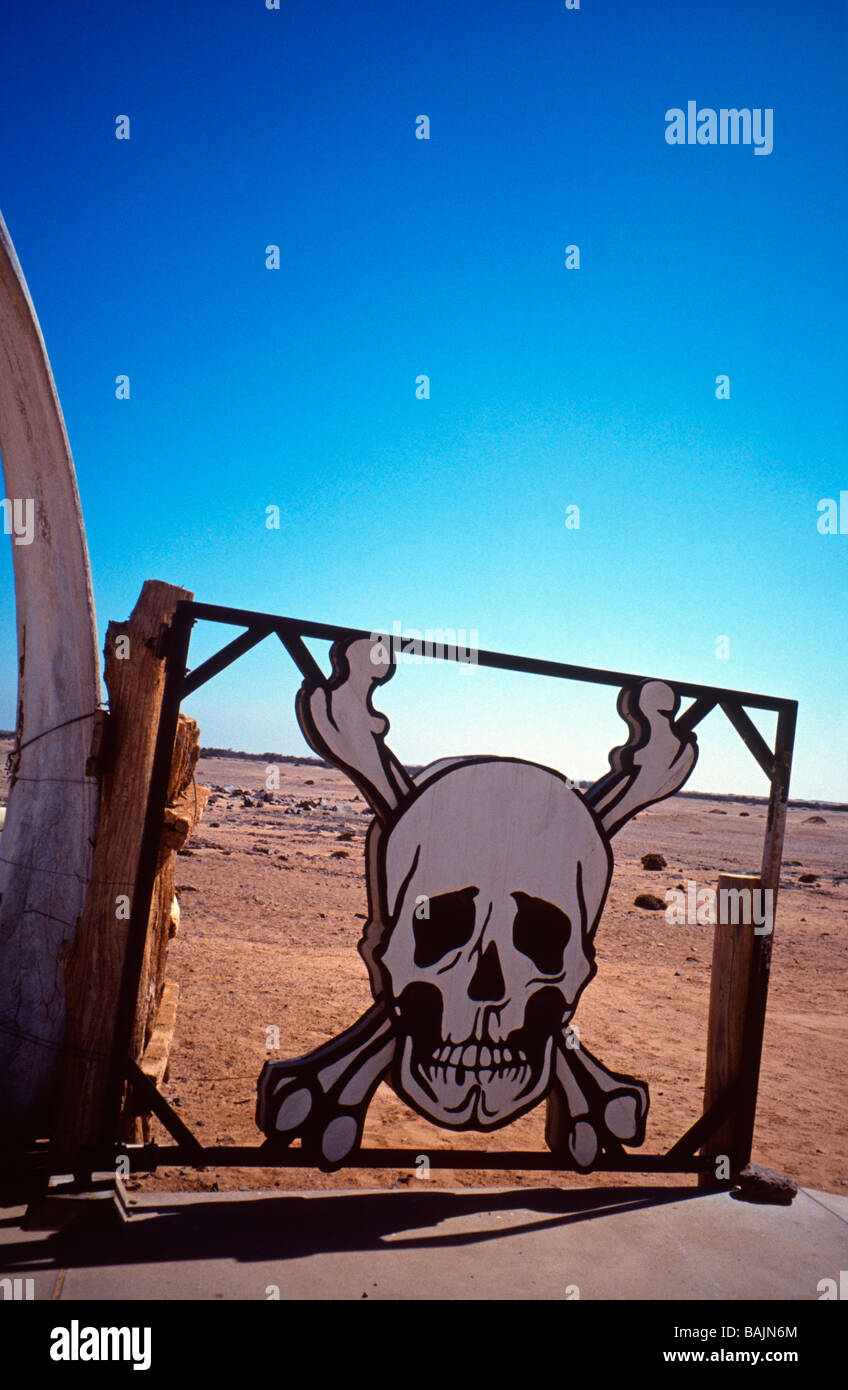Skull and crossbones at the no-entry sign to the infamously remote ...