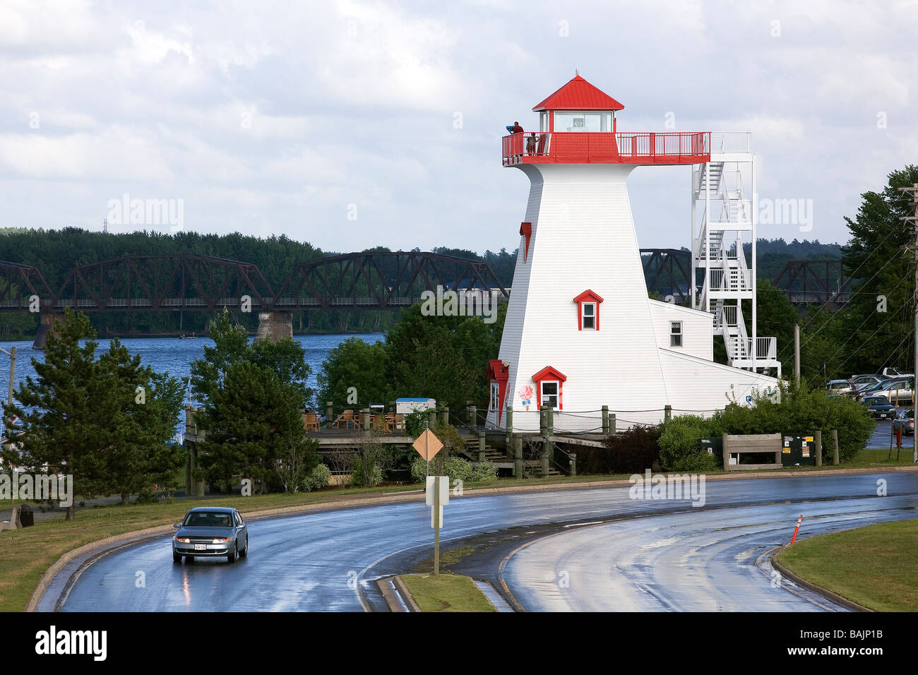 Canada, New Brunswick, Fredericton, historic Garrison district, car on ...