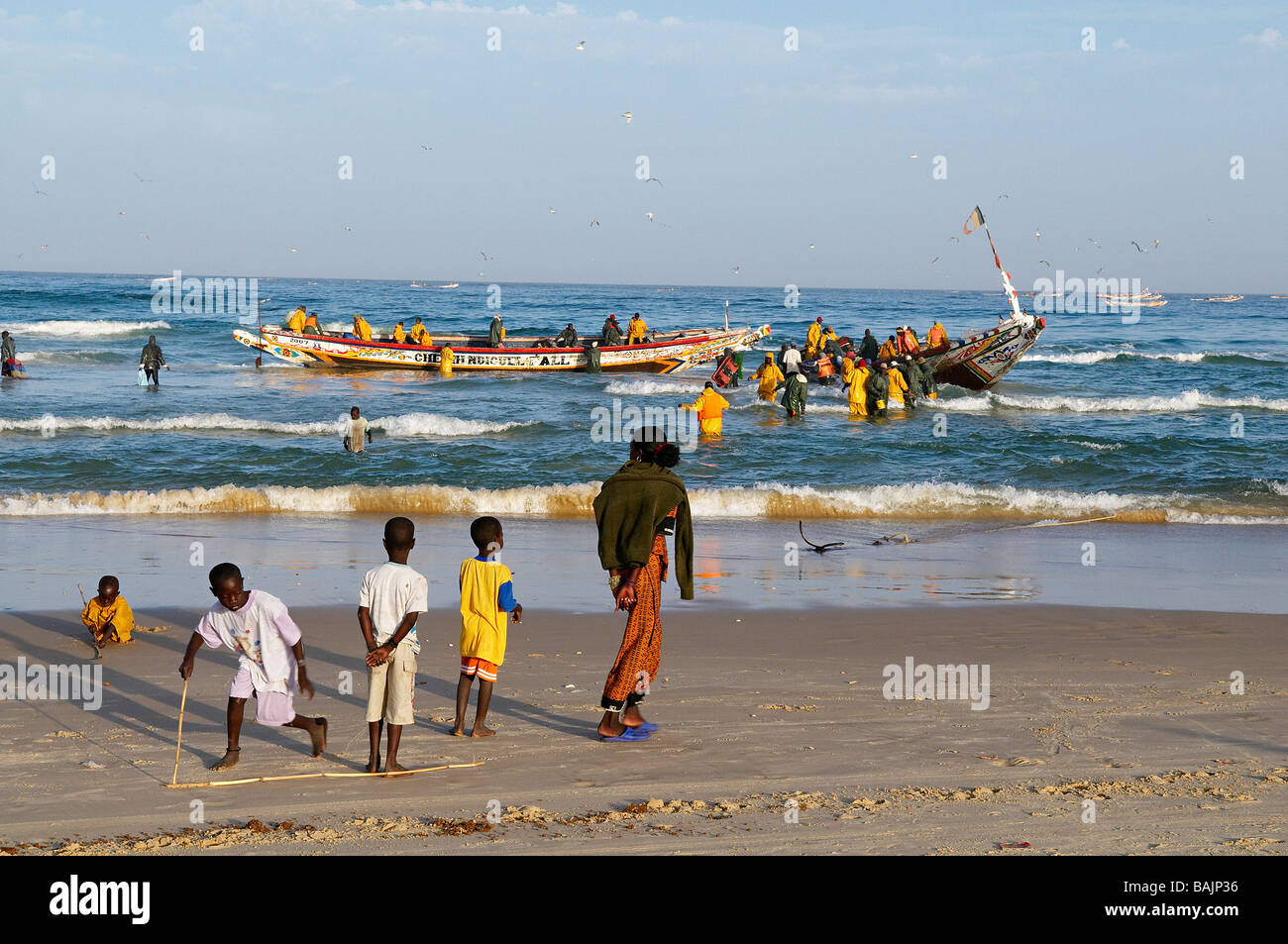 Senegal, Kayar, fish harbour, the biggest fish harbour in Senegal Stock ...