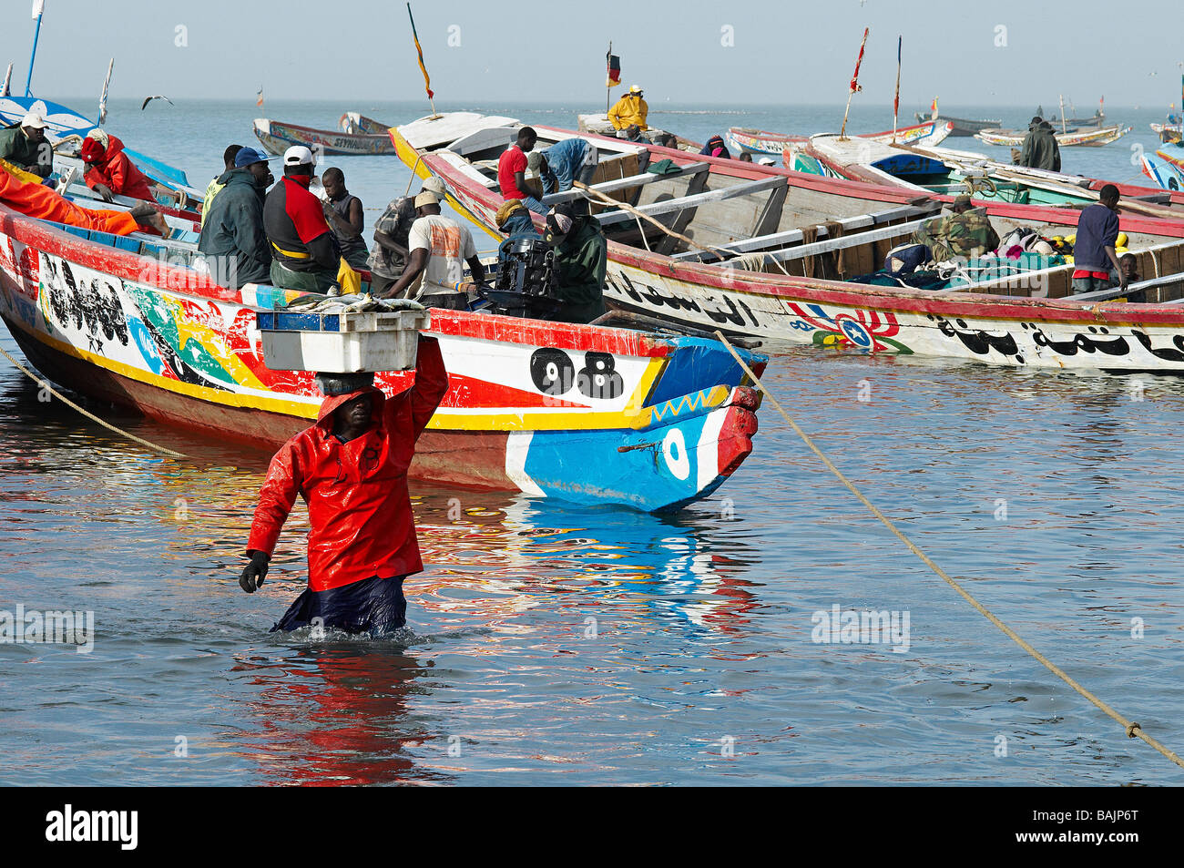 Senegal, Thies Region, the Petite Cote, Mbour fishing harbour Stock ...