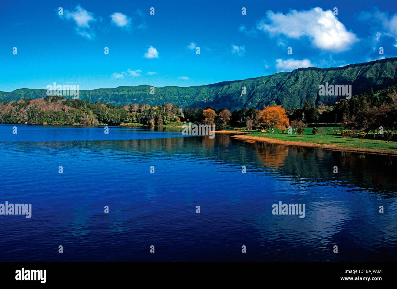 Sete Cidades volcanic lake Sao Miguel island Azores Stock Photo - Alamy
