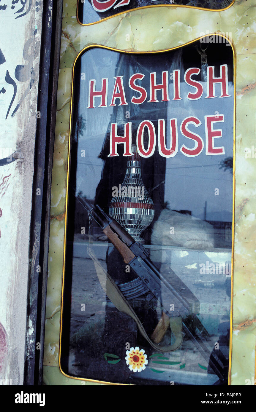 Pakistan, North-West Frontier Province (NWFP), Landikotal, Hashish shop ...