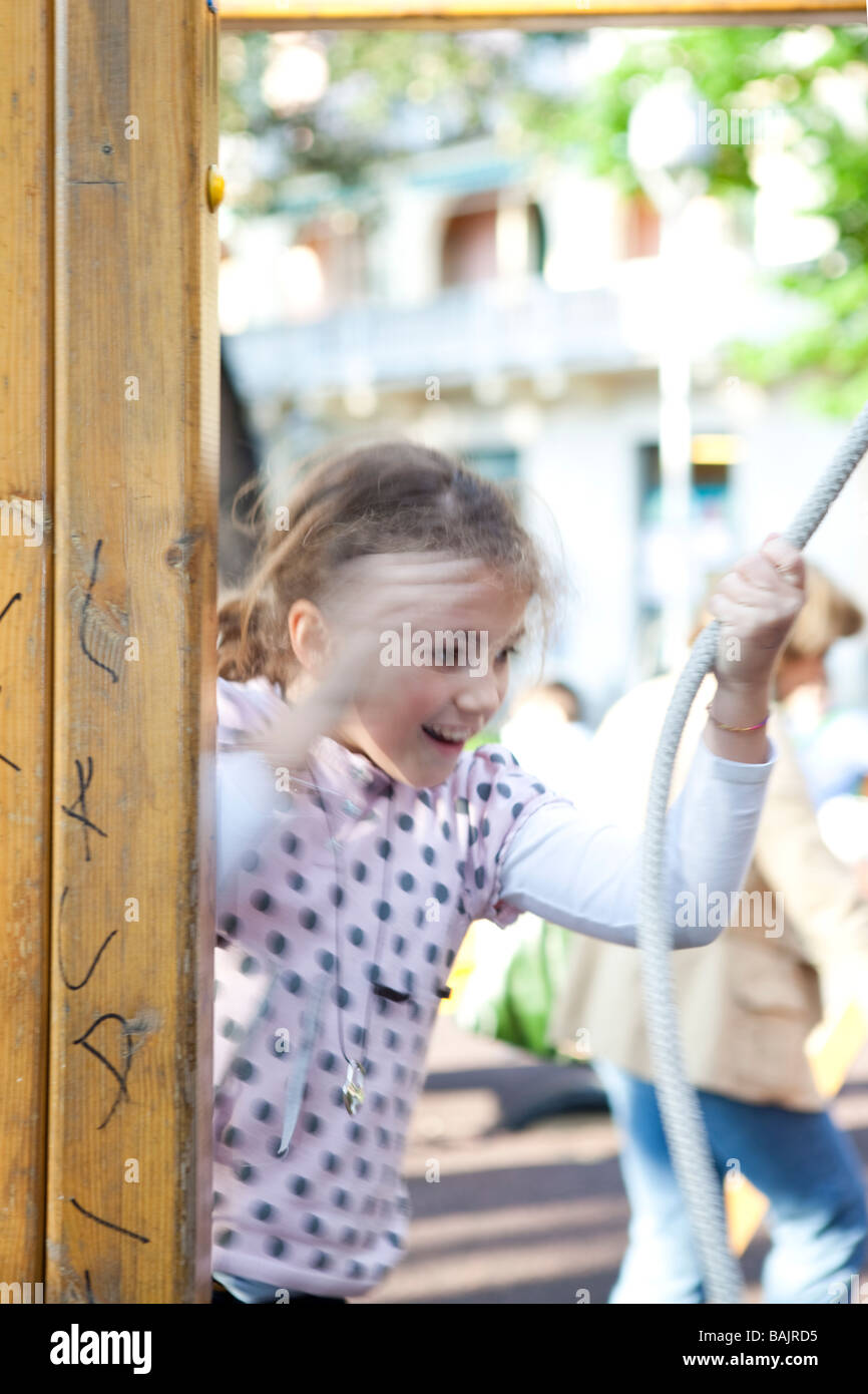 Little girl jumping rope hi-res stock photography and images - Alamy