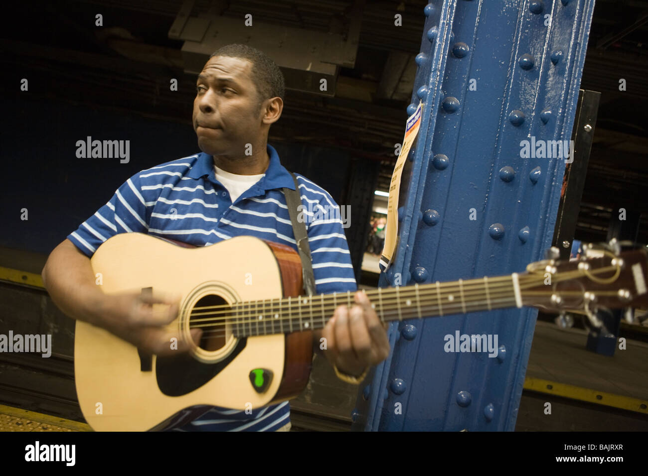 Subway musician New York City Stock Photo - Alamy