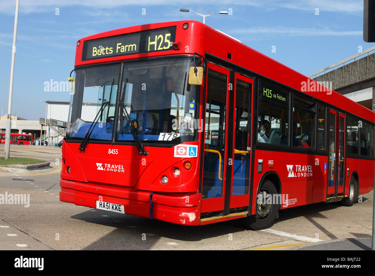 London Hatton Cross bus station at Heathrow Airport with bus service ...
