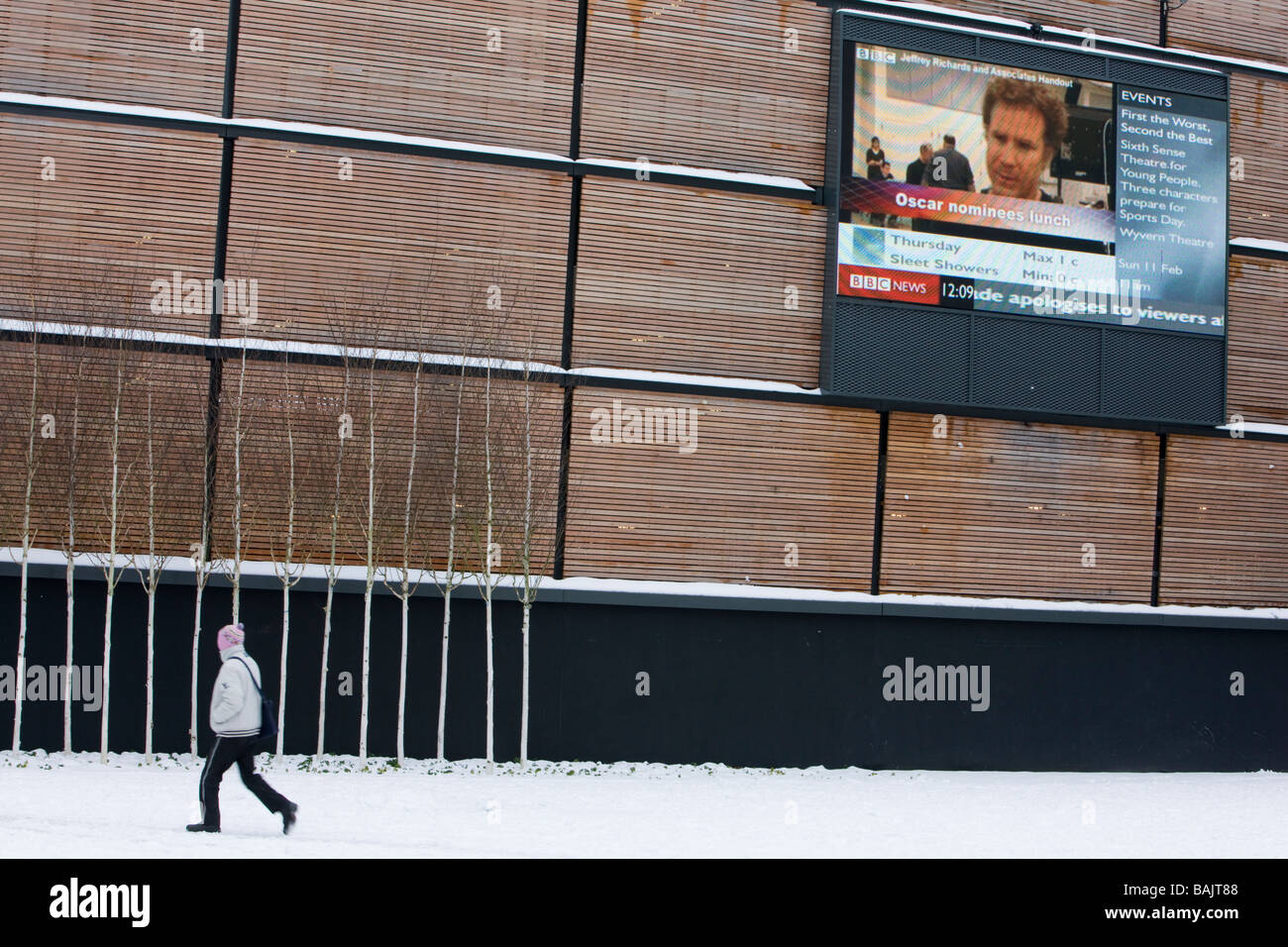 Newly installed giant LCD television screen in the centre of Swindon ...