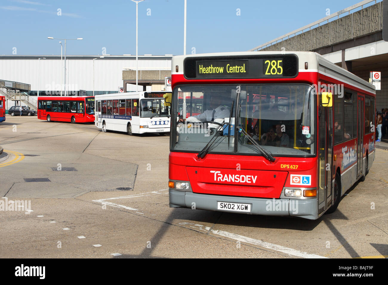 London Hatton Cross bus station at Heathrow Airport with bus service ...