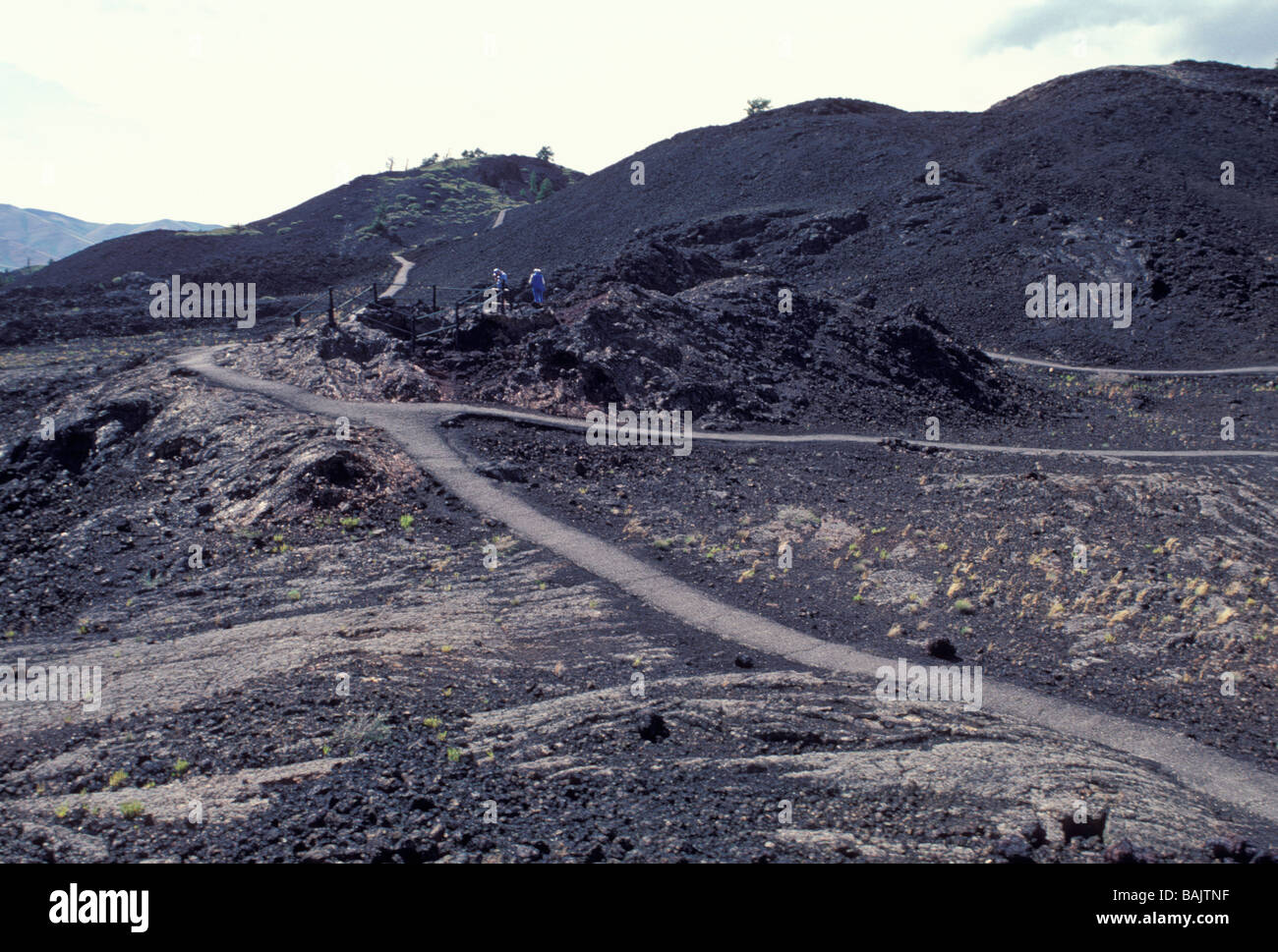 Spatter Cone Trail at Craters of the Moon National Monument Stock Photo ...
