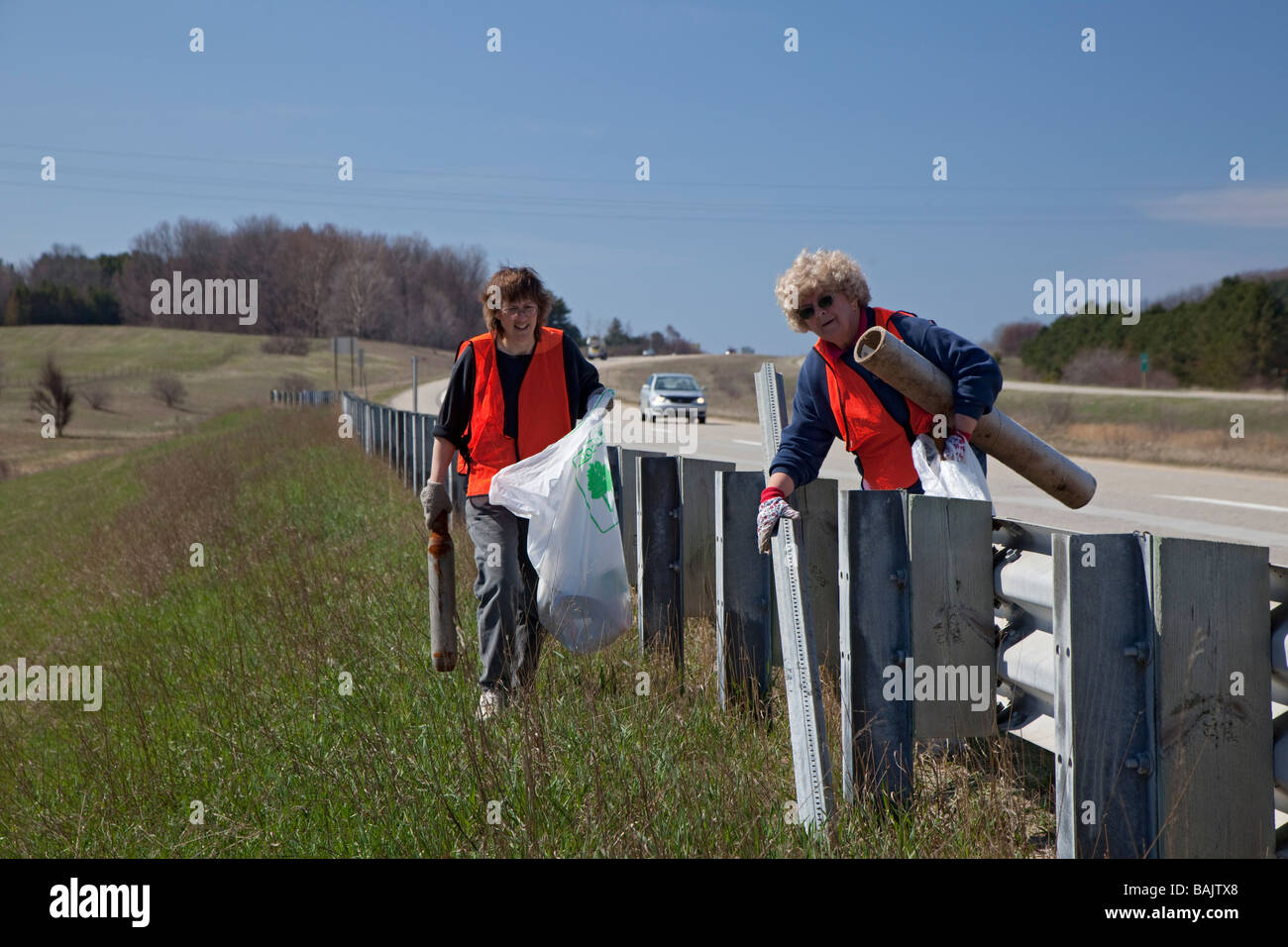 Volunteers Pick Up Litter in Adopt a Highway Program Stock Photo - Alamy