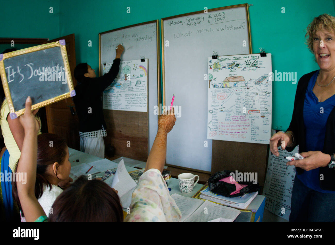 nepali children in the classroom Stock Photo - Alamy