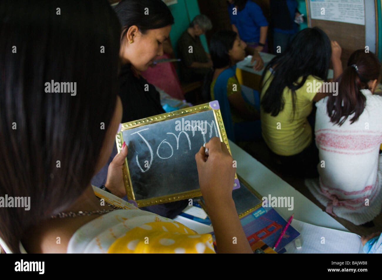 nepali children in the classroom Stock Photo - Alamy