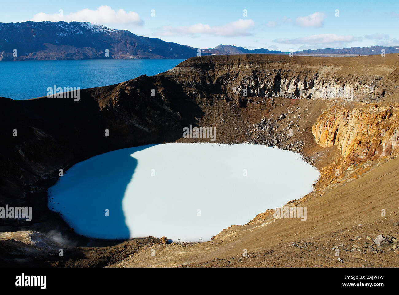 Iceland, North-East Region, crater of Viti volcano at Askja Stock Photo ...