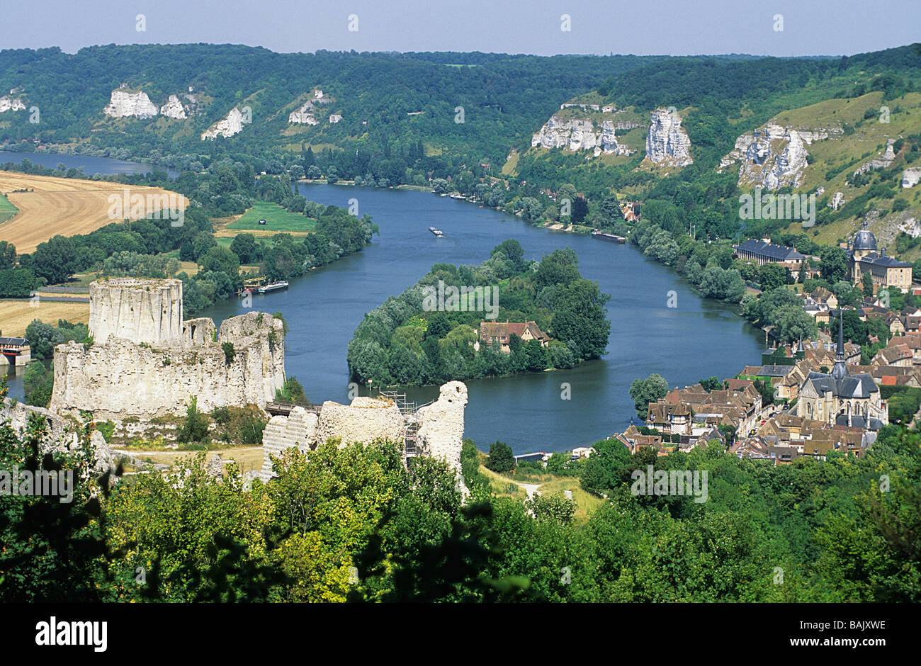 France, Eure, Les Andelys, chateau Gaillard (Gaillard castle Stock Photo - Alamy