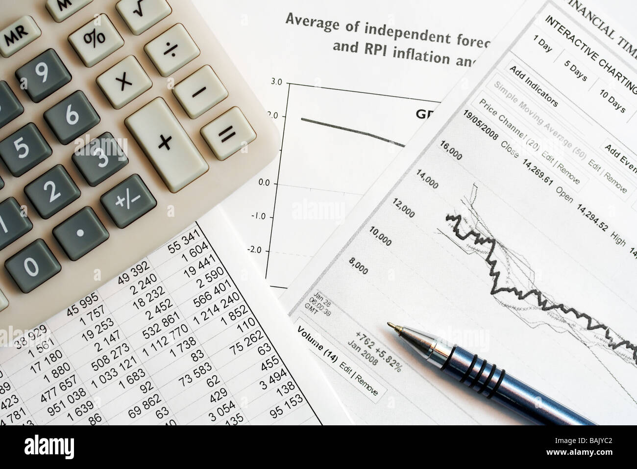 Analysis of stock market reports Stock Photo - Alamy