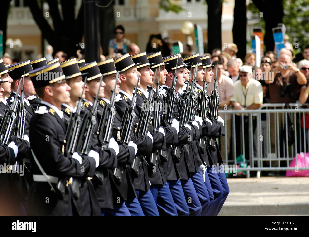 French soldiers marching during the 14th of July Bastille day military ...