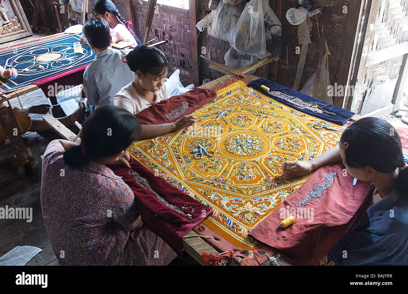Myanmar (Burma), Mandalay Division, Amarapura, traditional handicraft ...