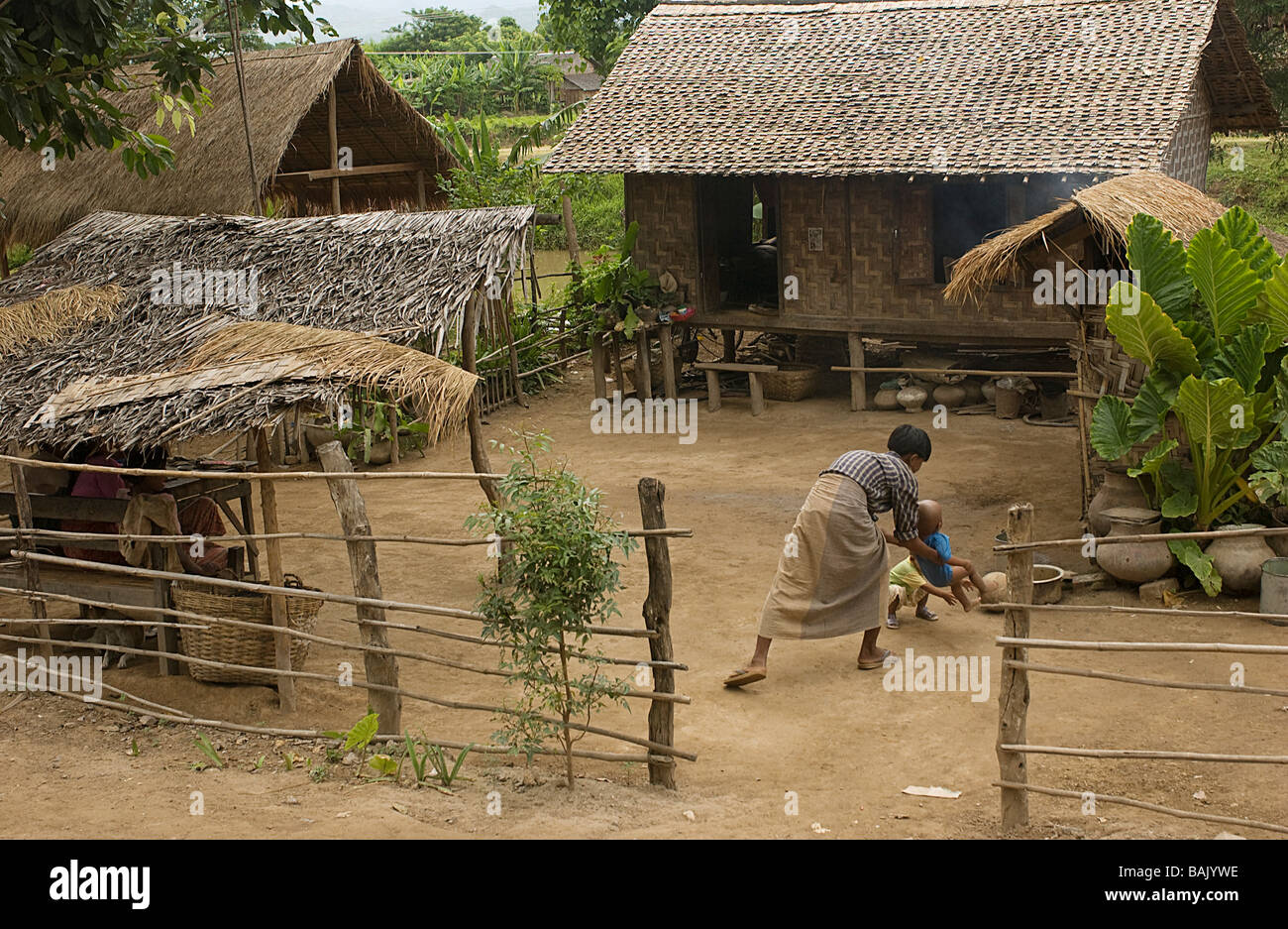 Myanmar (Burma), Mandalay Division, popular architecture in the ...