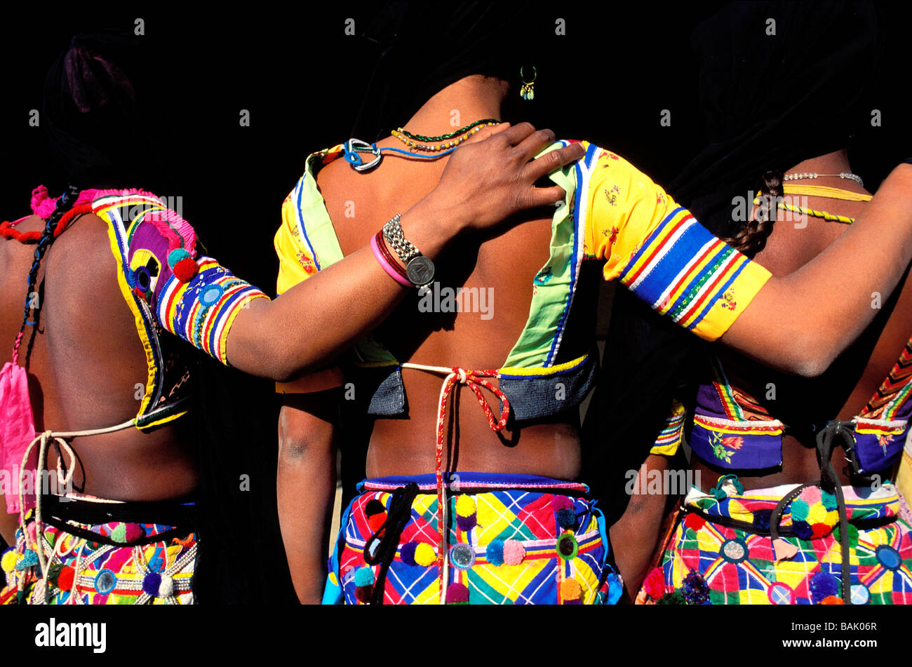 Nepal, Terai Region (Madhesh), women of Rana Tharu ethnic group with ...
