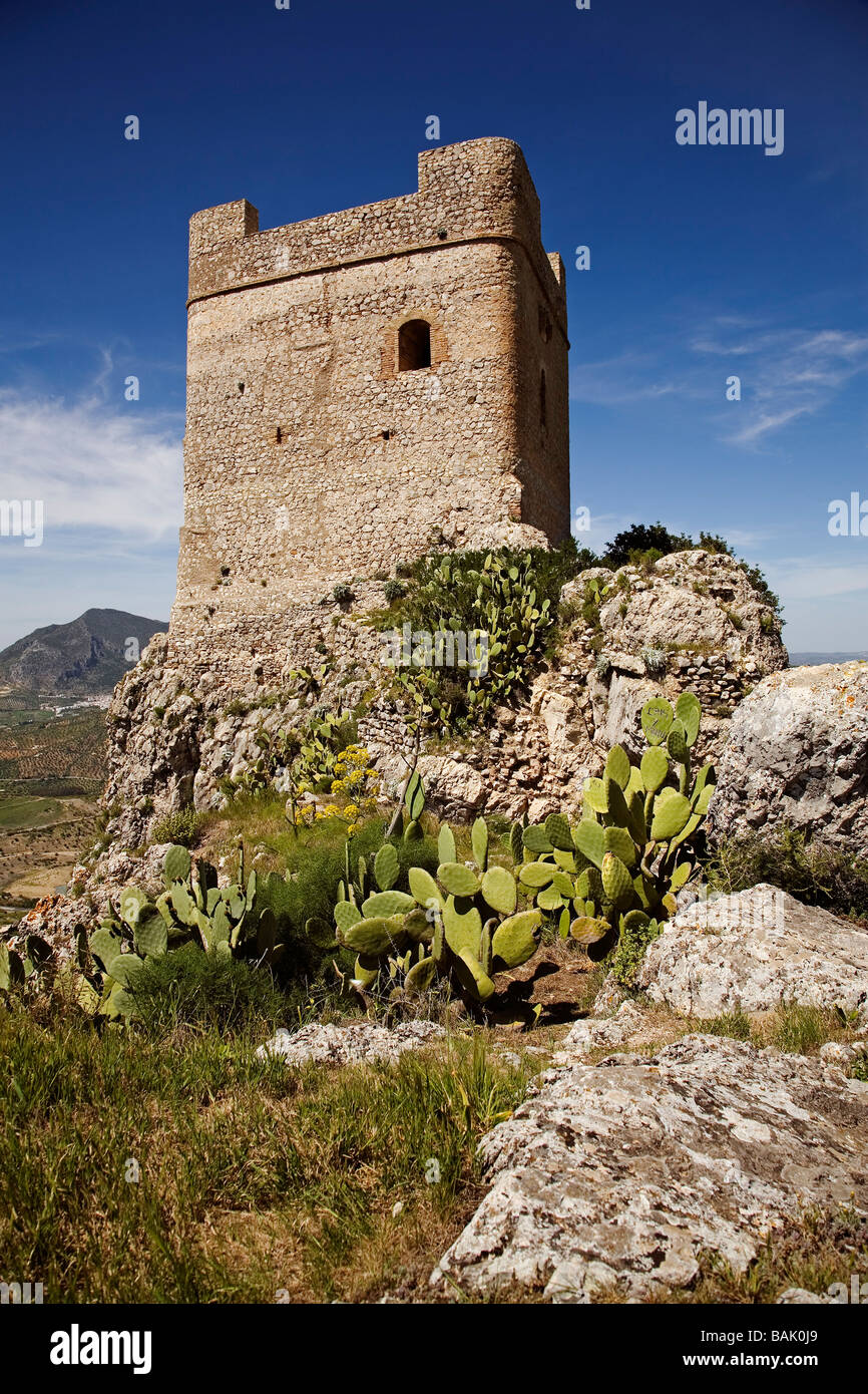 Homenaje Tower and Castle in the White Village of Zahara de la Sierra ...
