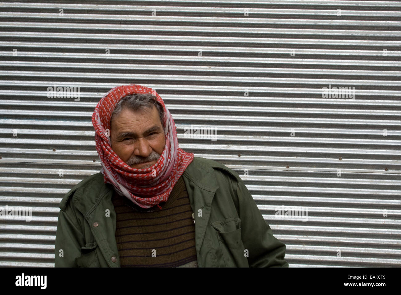 Palestinian man at the market in Neirab refugee camp, Aleppo, Syria ...