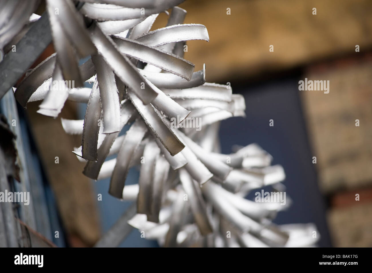 Steel anti scaling measures on a building Stock Photo - Alamy
