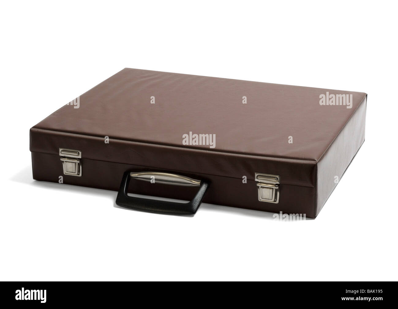 Brown leather case on white background Stock Photo - Alamy