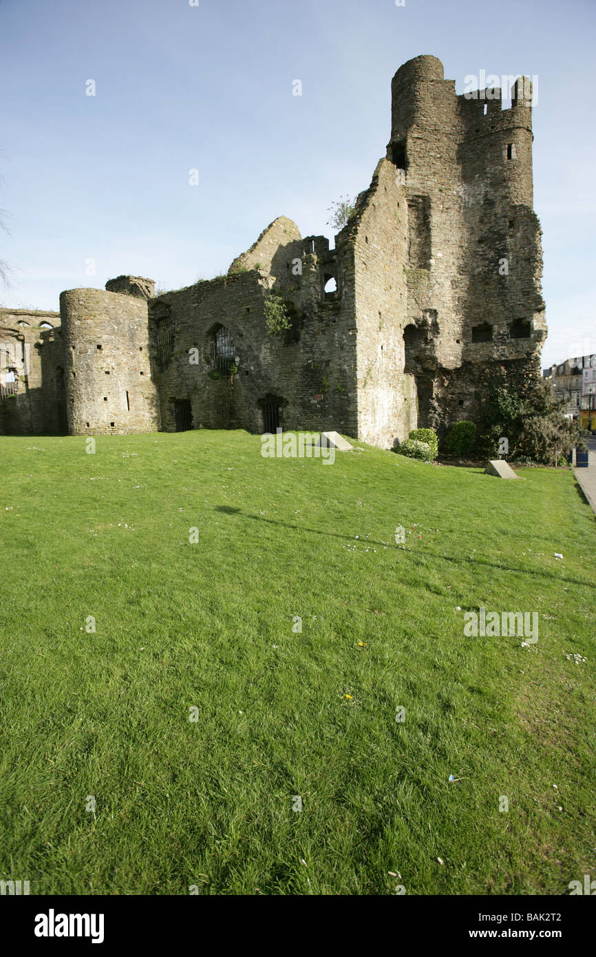 City of Swansea, South Wales. Swansea Castle ruins viewed from Castle ...