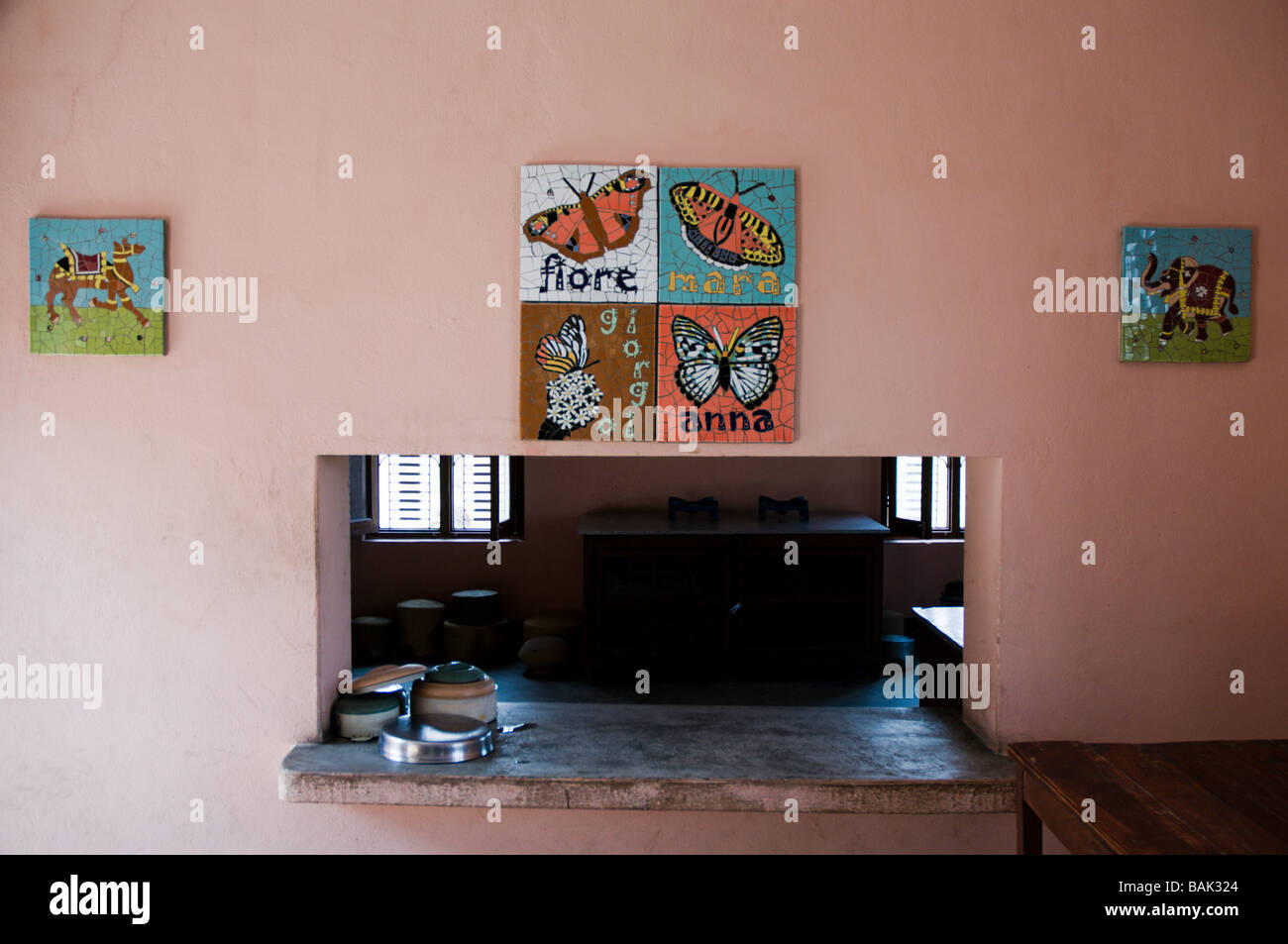 kitchen hatch in children's home Stock Photo - Alamy