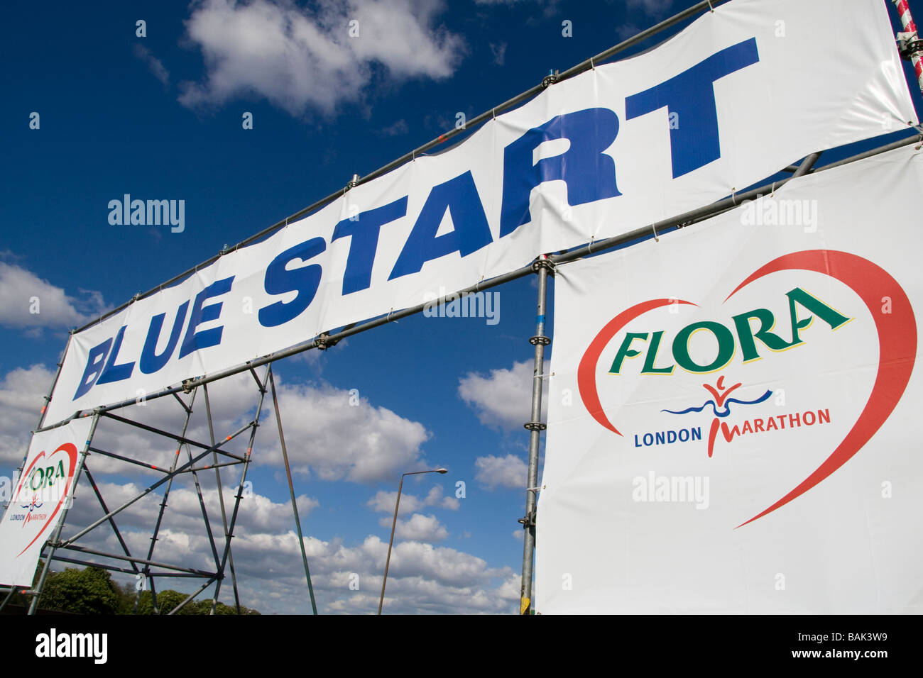 London Marathon Blue Start entrance on Blackheath London UK Stock Photo ...