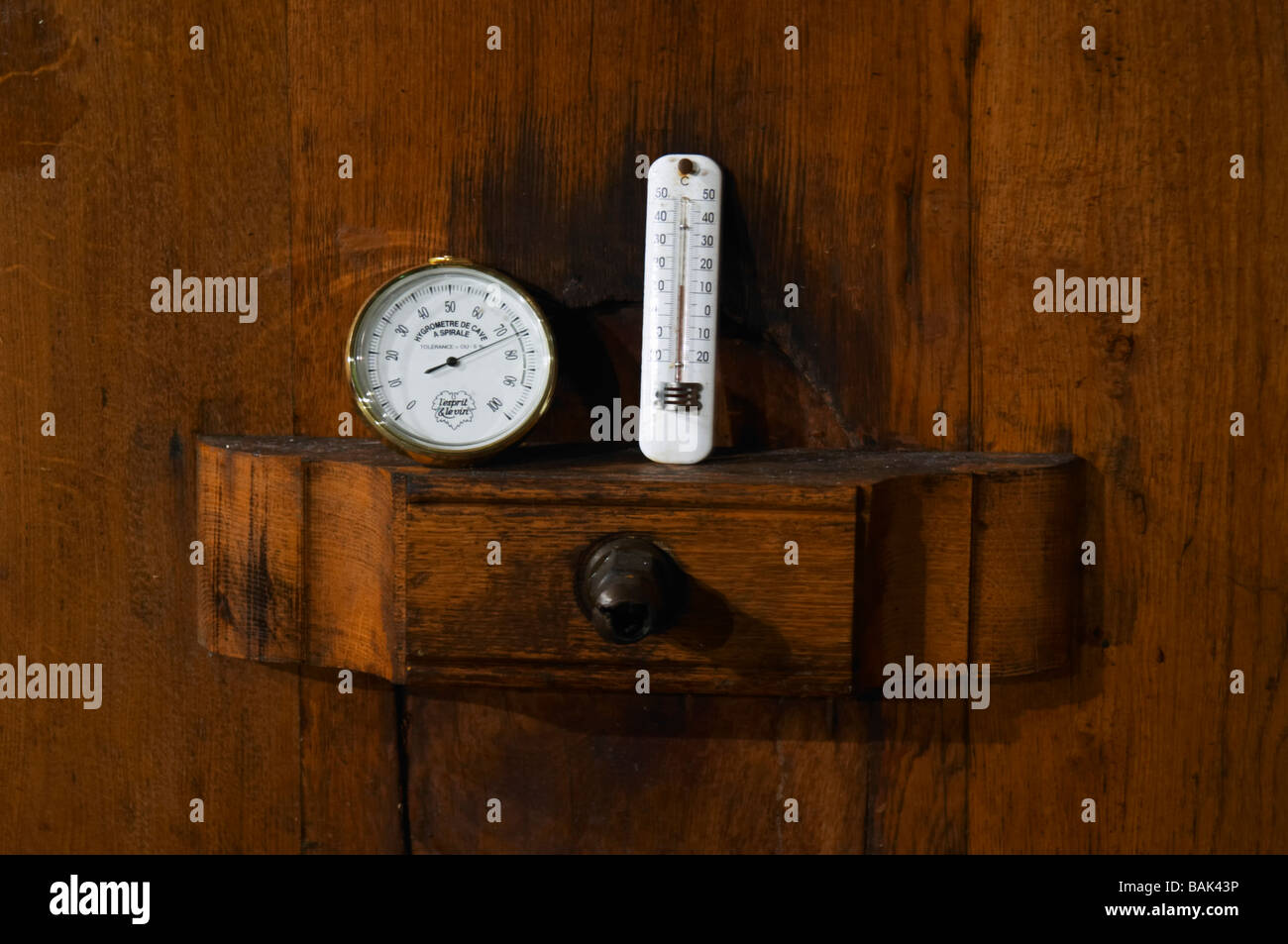 tank door hygrometer thermometer on fermentation vat domaine bonserine ...