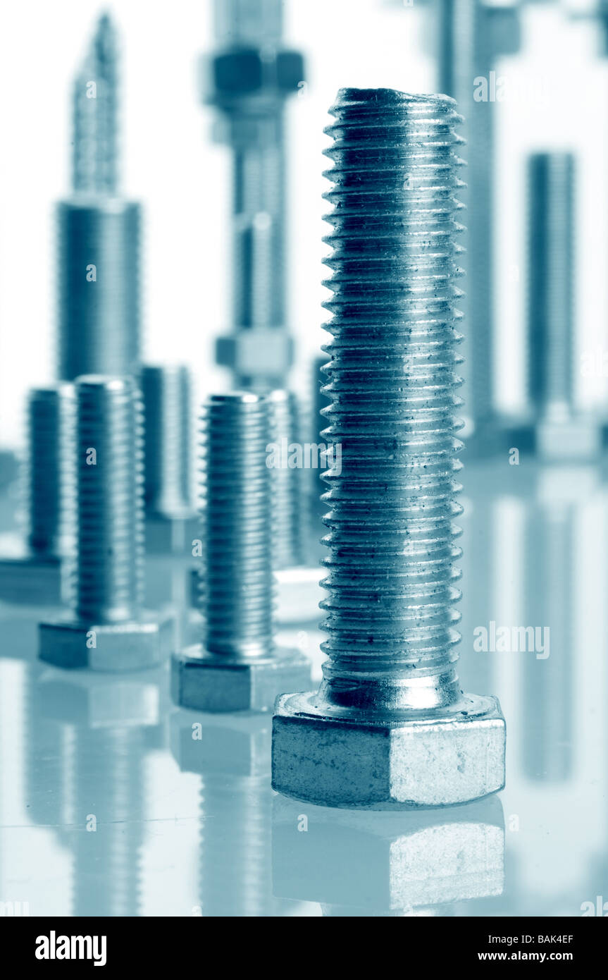 screws nuts and bolts made to look like town Stock Photo - Alamy