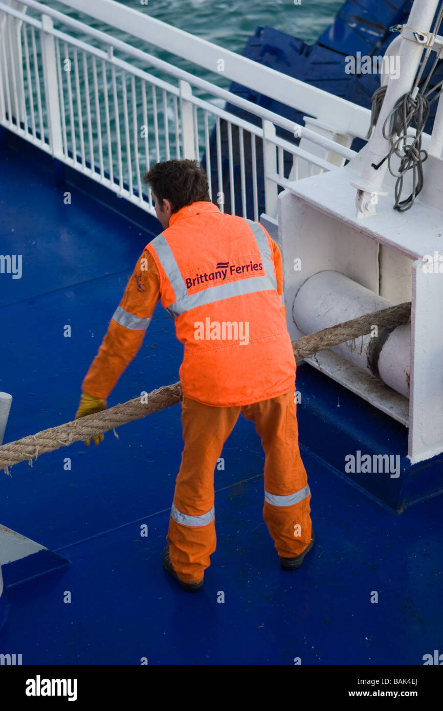 Ferry Deck Hand Port of St Malo Brittany France Stock Photo - Alamy