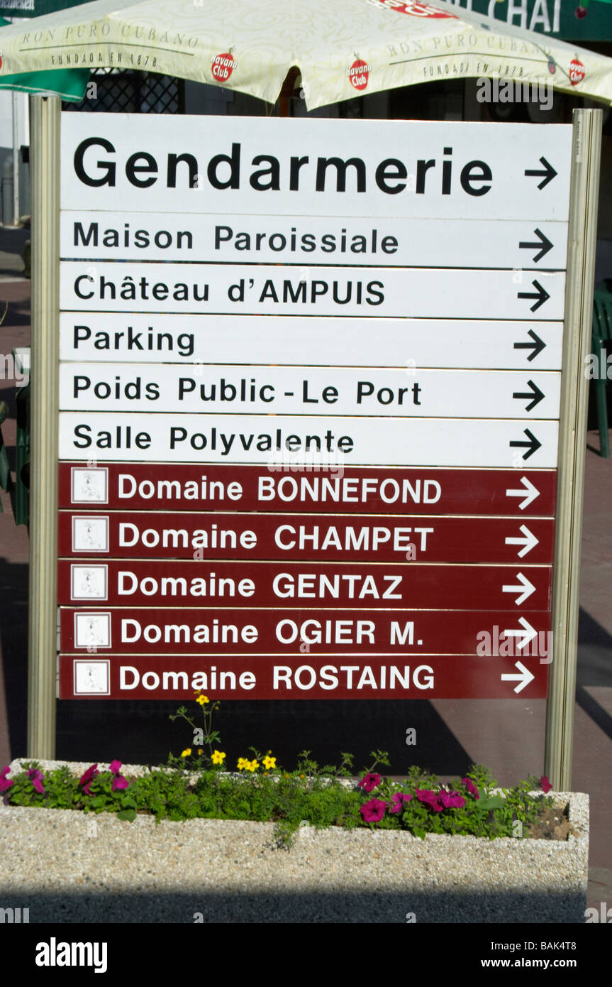 street sign ampuis rhone france Stock Photo - Alamy