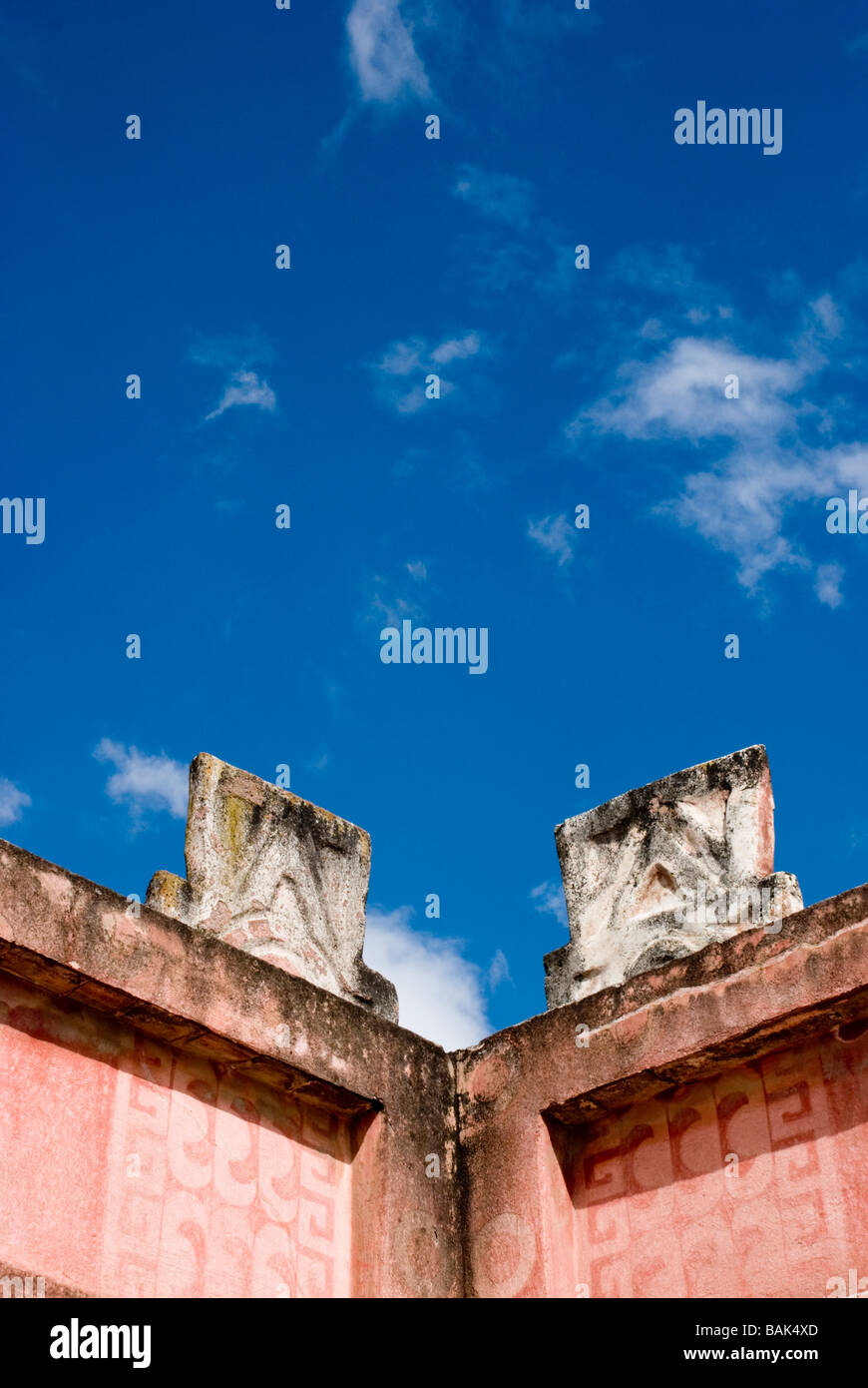 Detail of roof crest stones, Palace of Quetzalpapalotl, Teotihuacan ...