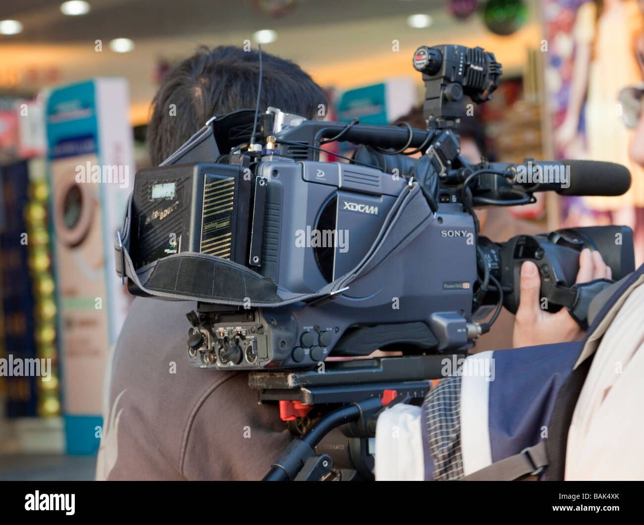 TV Reporter in the City Reality TV in Hong Kong China Stock Photo - Alamy