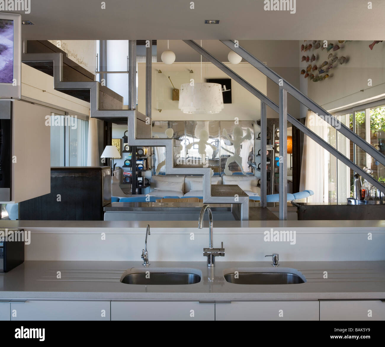 igoda house living room kitchen Stock Photo - Alamy