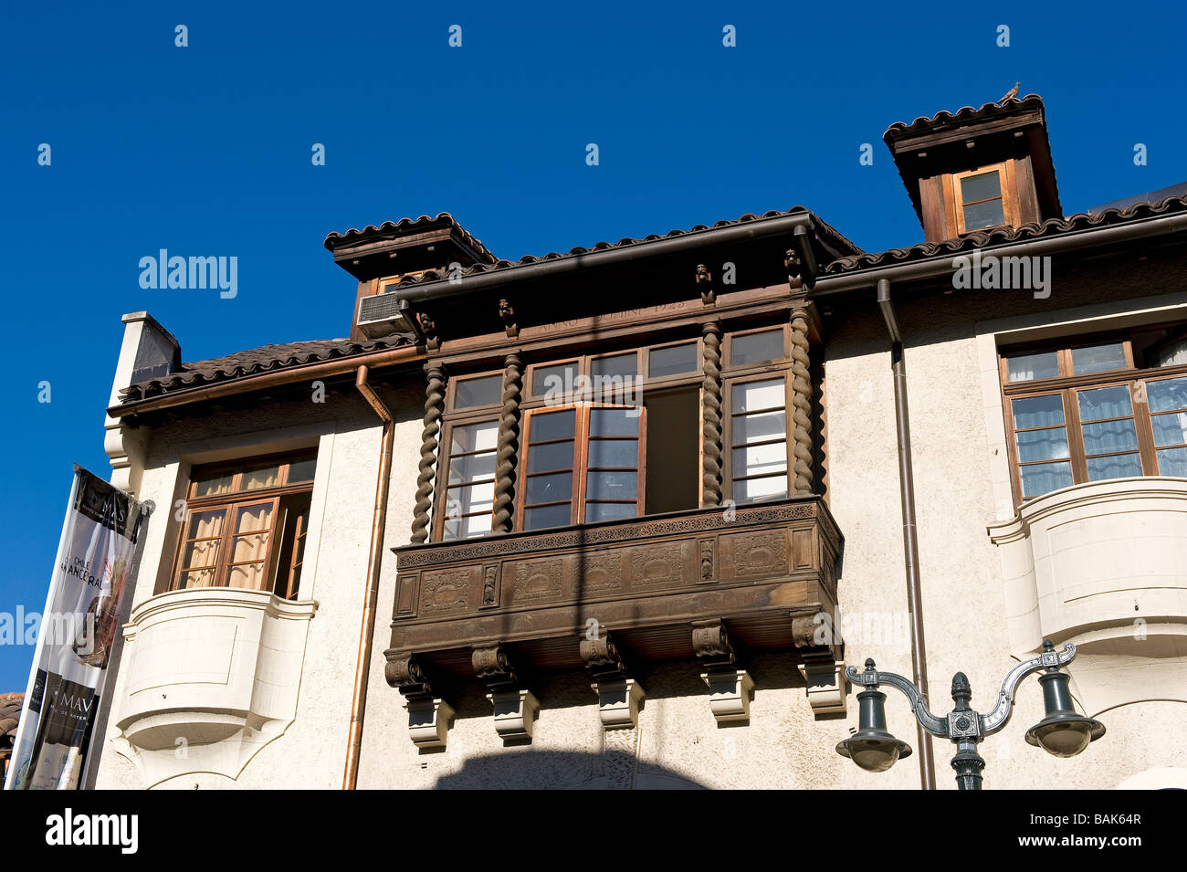 Chile, Santiago de Chile, Barrio de Lastarria, colonial style house ...