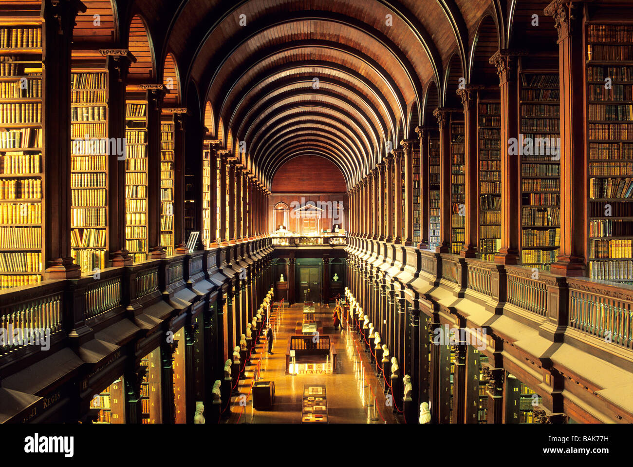 Ireland, Dublin, Trinity College, interior view of the Library Stock ...