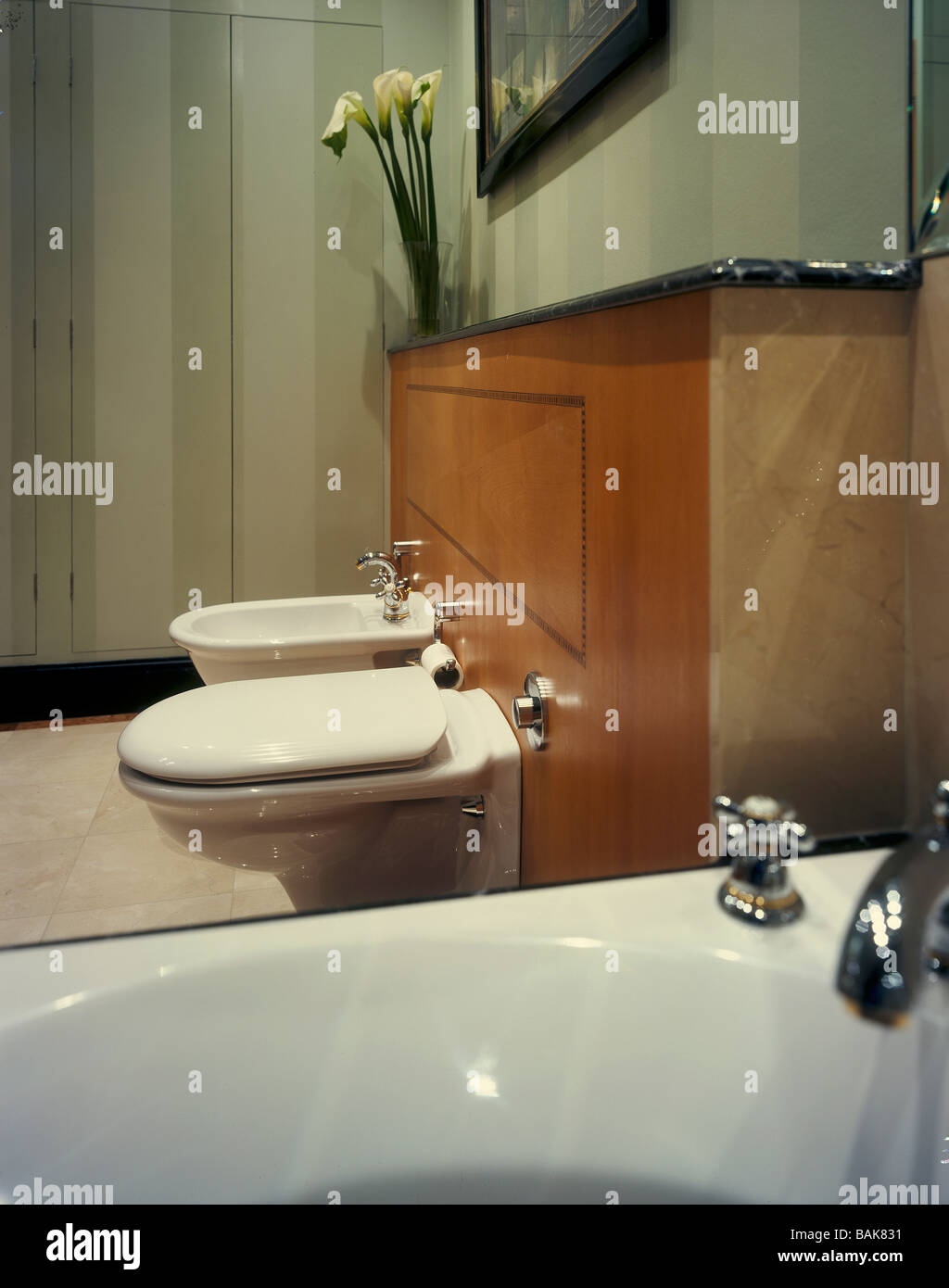 flat toilet from bath Stock Photo - Alamy