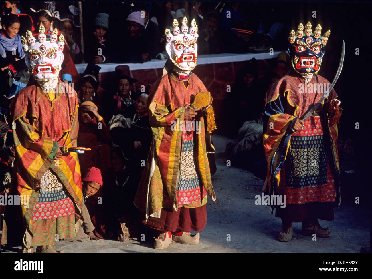 India, Jammu and Kashmir, Ladakh Himalaya, Indus valley, Tikse, dance ...