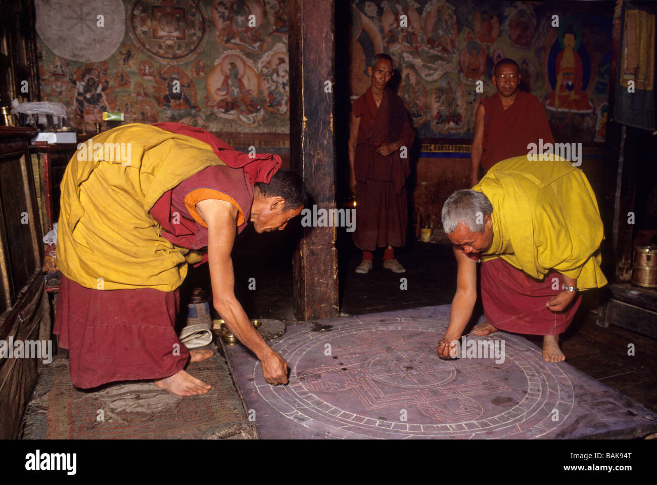 India, Jammu and Kashmir, Ladakh Himalaya, Indus valley, Tikse Gompa ...