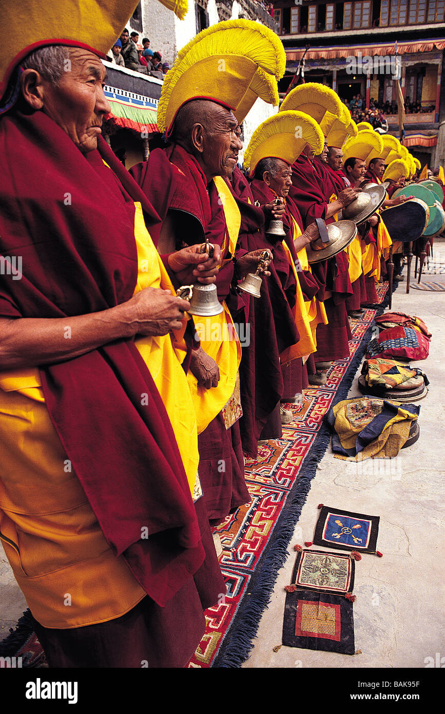 India, Jammu and Kashmir, Ladakh Himalaya, Indus valley, Tikse Gompa ...