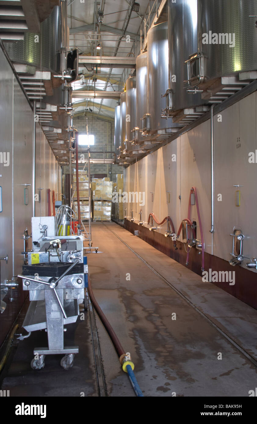 concrete vats cellulose pad filter chateau de nages rhone france Stock ...