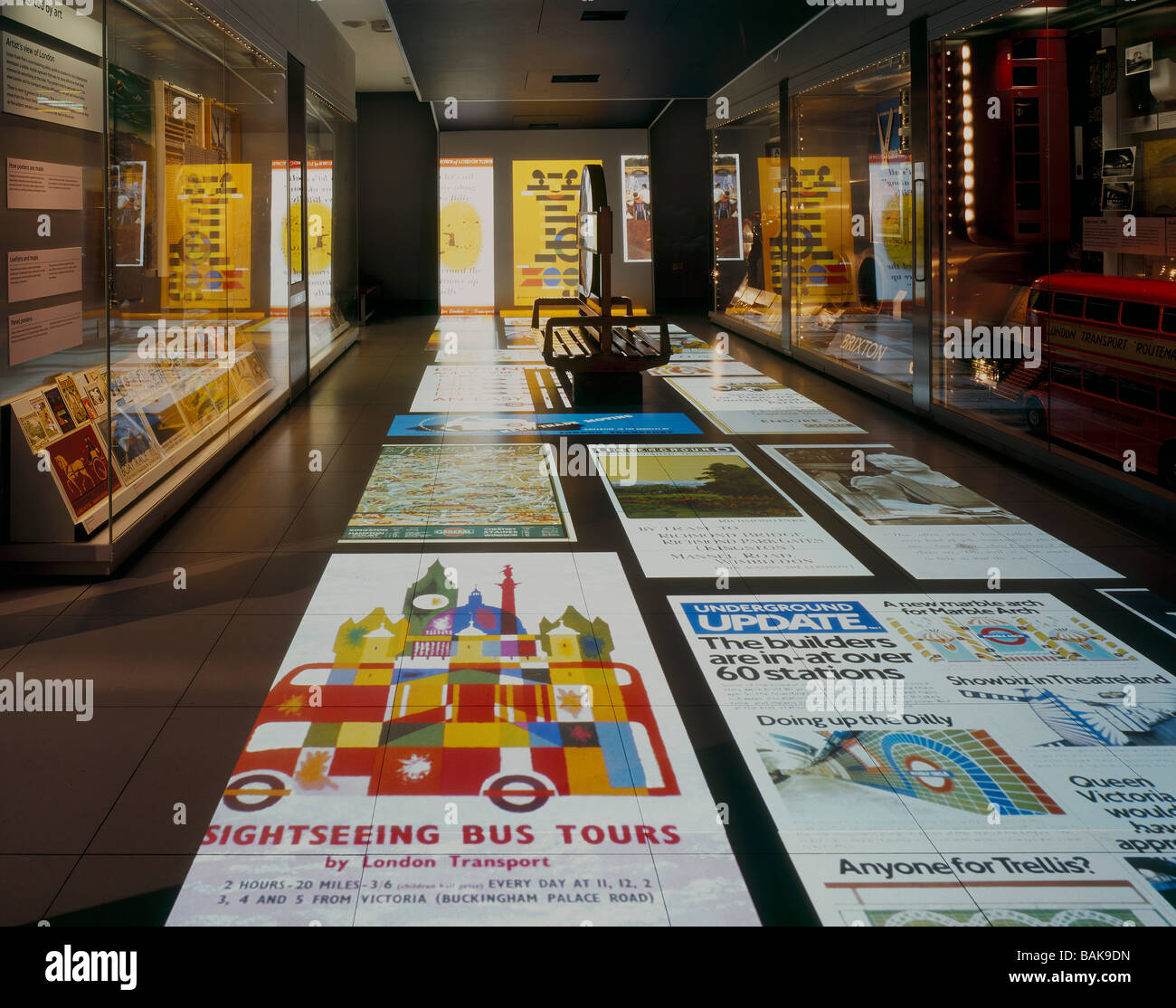 london transport museum poster display projections Stock Photo - Alamy