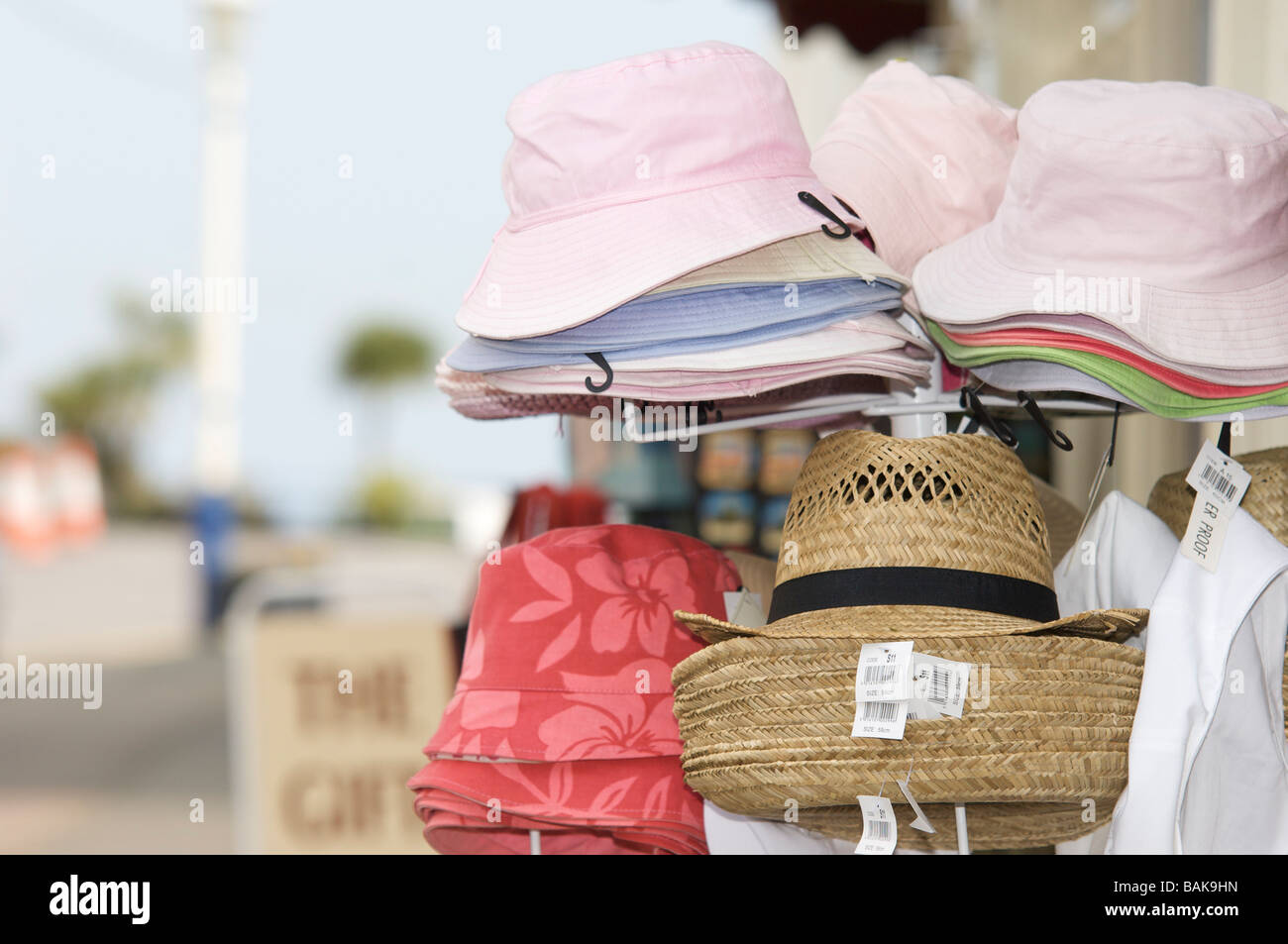 Hat stall Eastbourne Stock Photo - Alamy