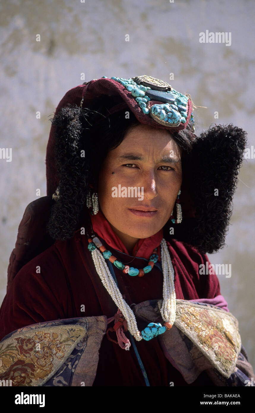 India, Jammu and Kashmir State, Ladakh Himalaya, Zanskar, portrait of ...
